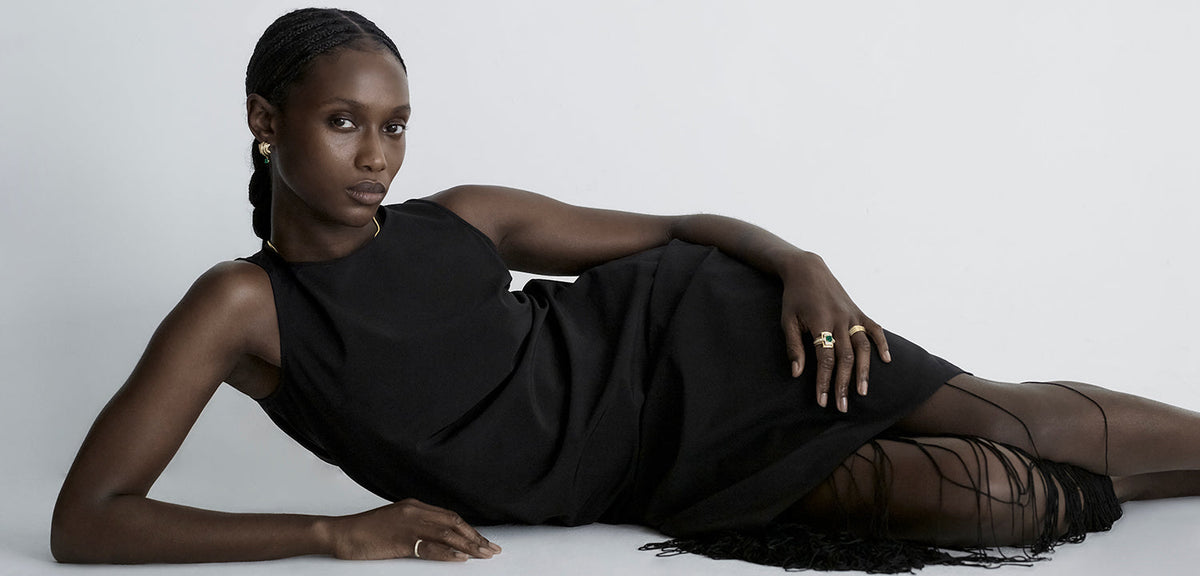 Sapphire Scattered Large Gold Nugget Charm – AZLEE Jewelry