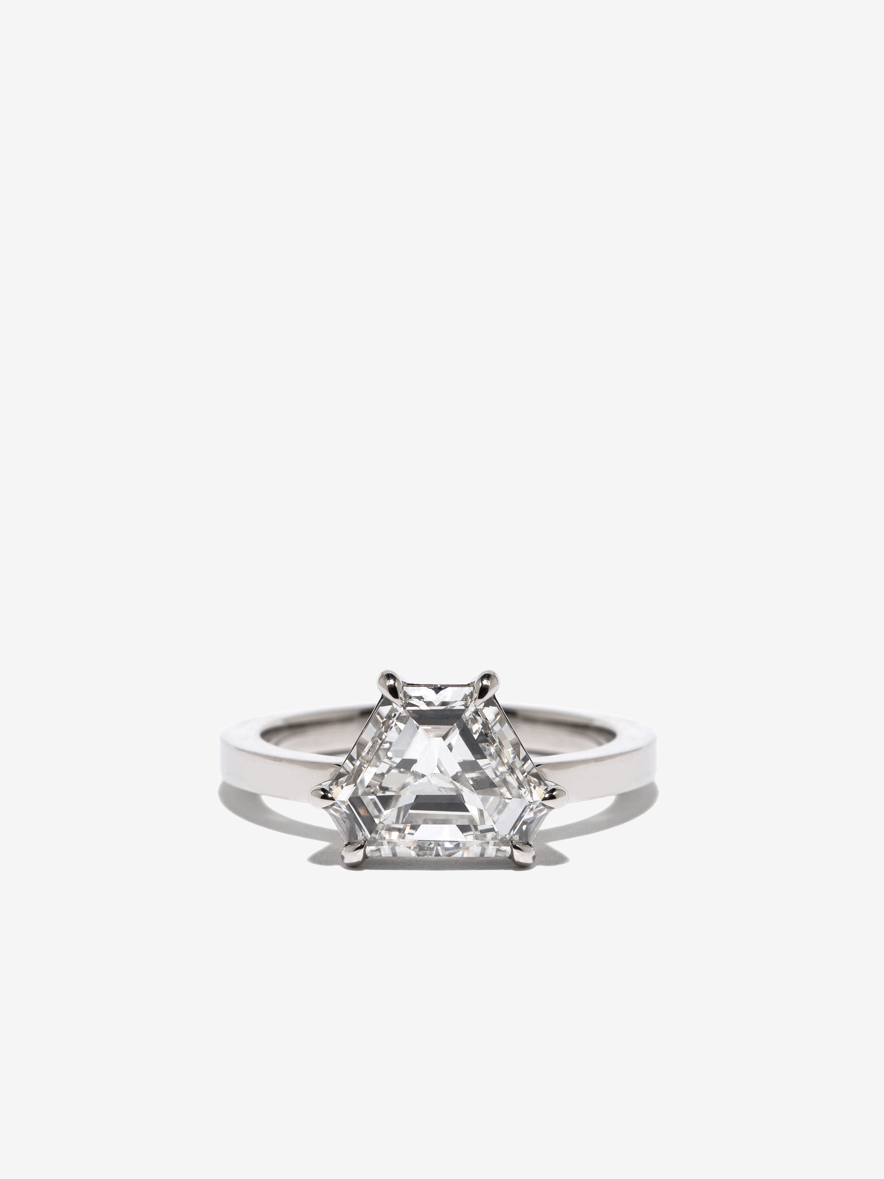 Modified Shield Solitaire Diamond Prong Ring – AZLEE Jewelry