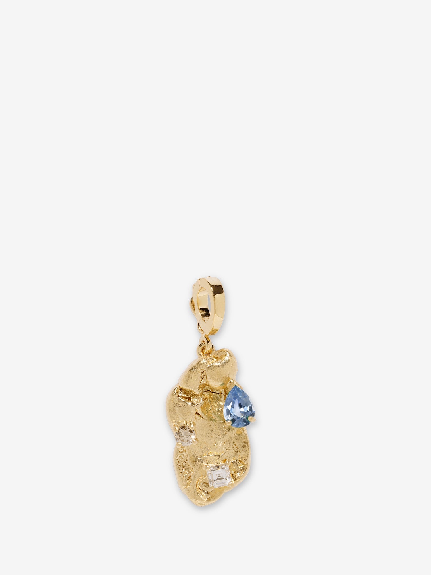 Sapphire Scattered Large Gold Nugget Charm – AZLEE Jewelry