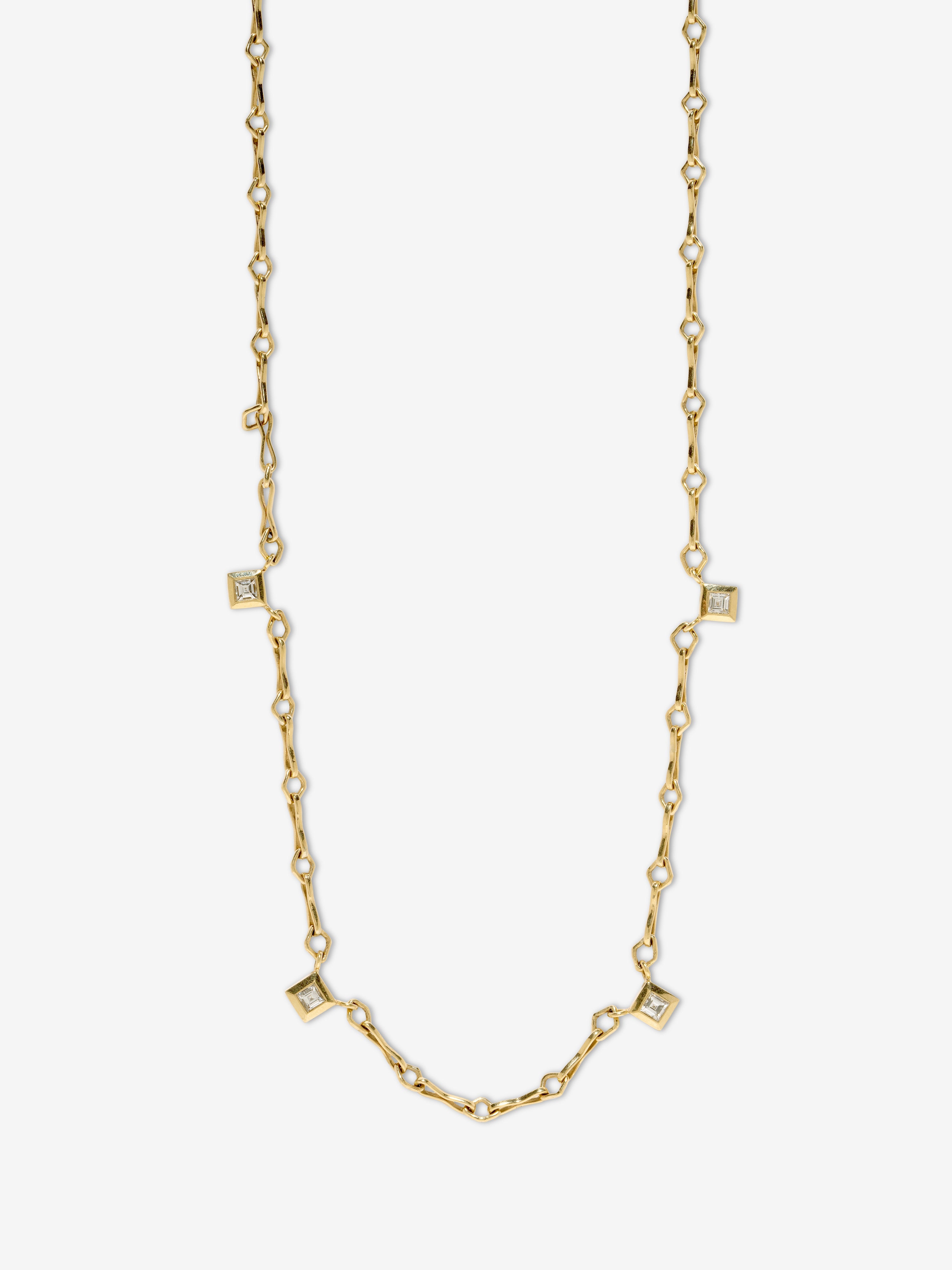 Small Motif Lozenge-Link Chain with Carre Diamonds – AZLEE Jewelry
